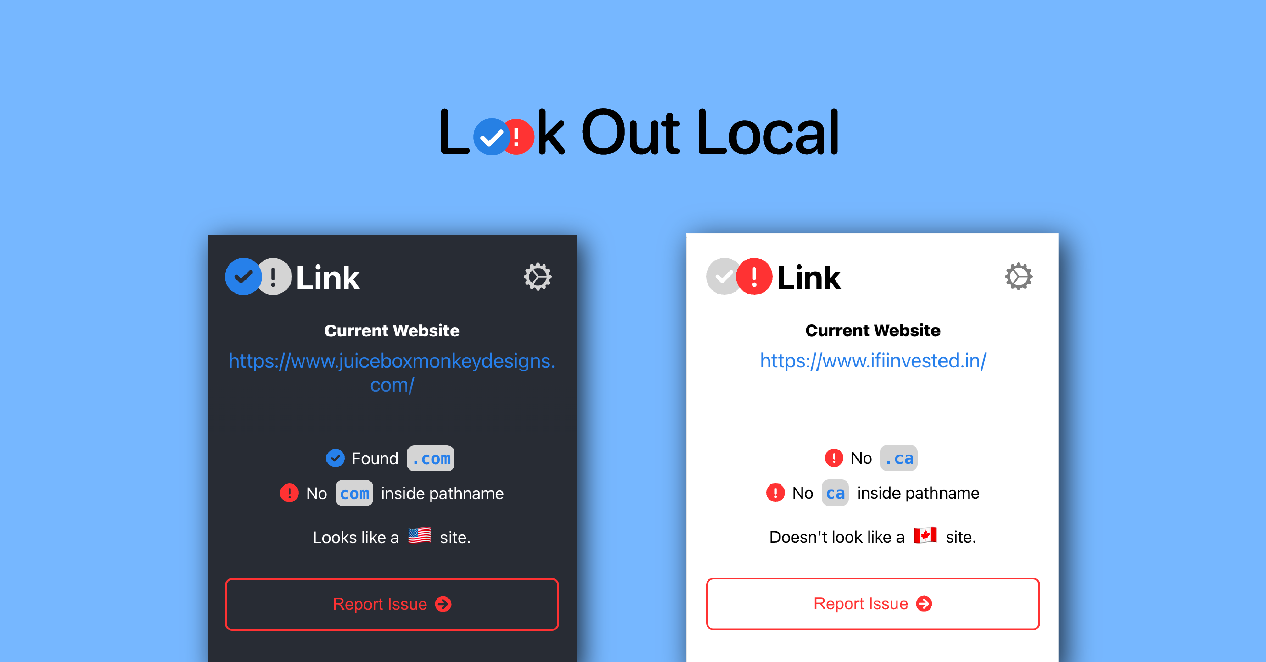Look Out Local extension app by Juice Box Monkey Designs